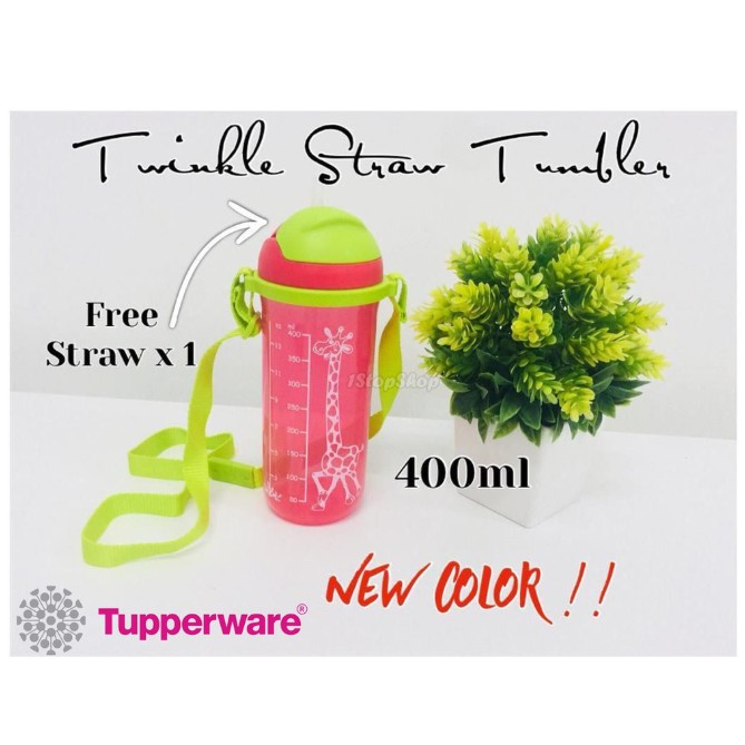 Tupperware Twinkle Straw Tumbler (1) 400ml Red | Shopee Malaysia