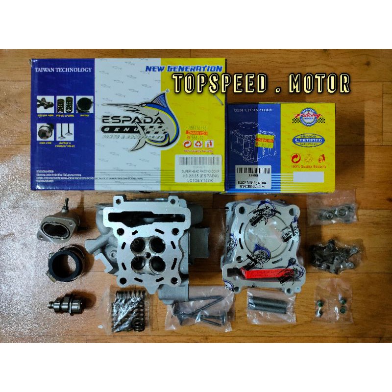 LC135 LC135NEW Y15 ESPADA RACING COMBO RACING HEAD BLOCK SET 20/23 atau ...