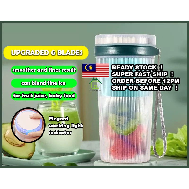 kitchenaid 💥UPGRADE💥6 Blades Portable Electric Fruit Juicer Cup Bottle ...