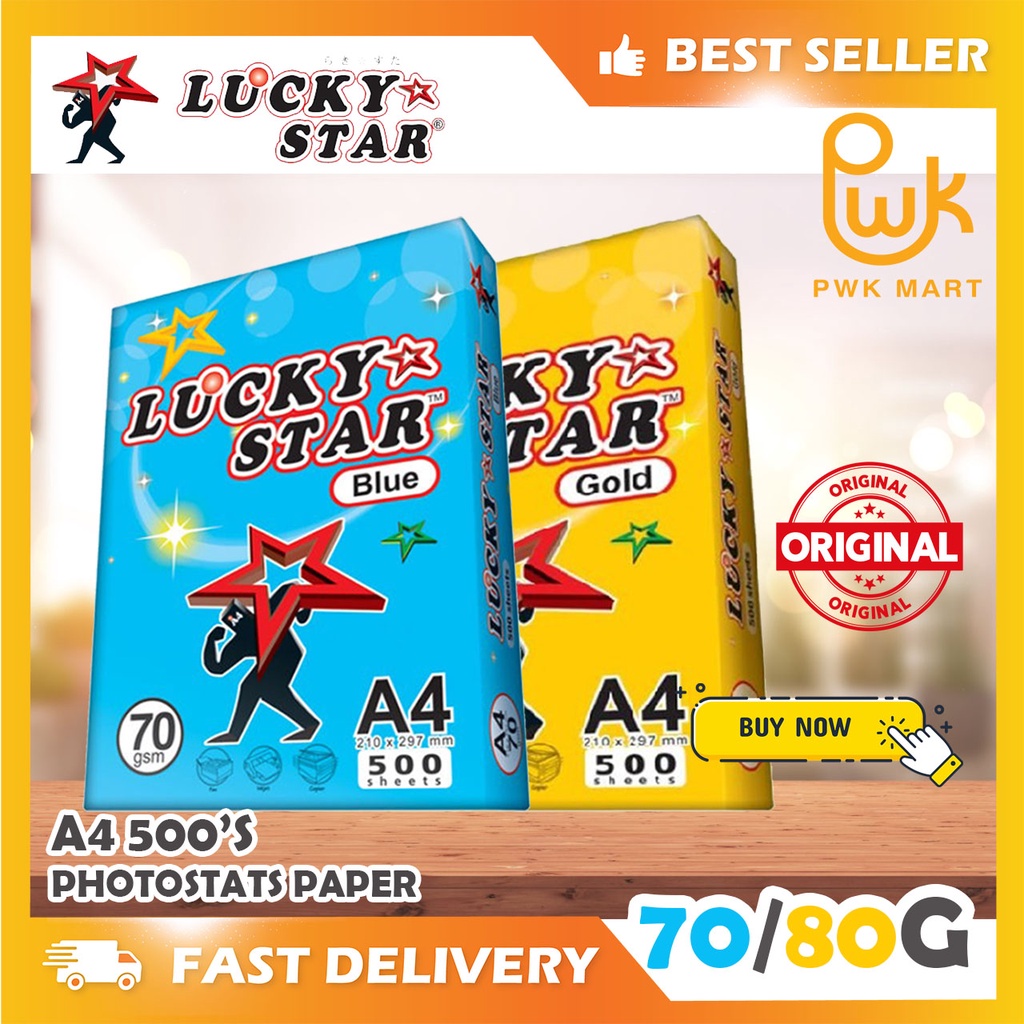 🔥GOOD QUALITY🔥A4 LUCKY STAR PHOTOSTAT PAPER 70GSM / 80GSM (500 sheets) | Shopee Malaysia