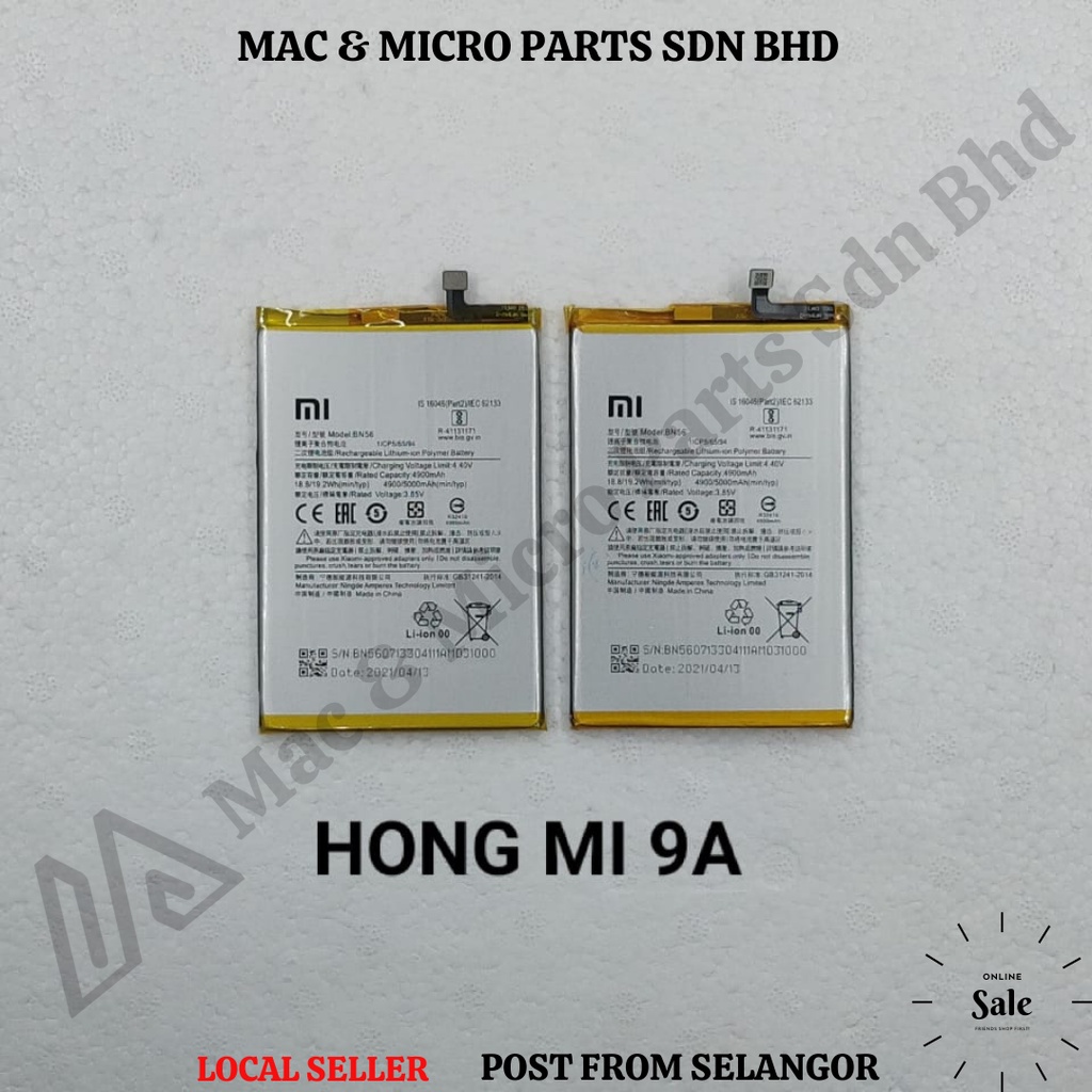 MG BRAND HONG MI 9A BATTERY MODEL BN56 (5000mAh) | Shopee Malaysia