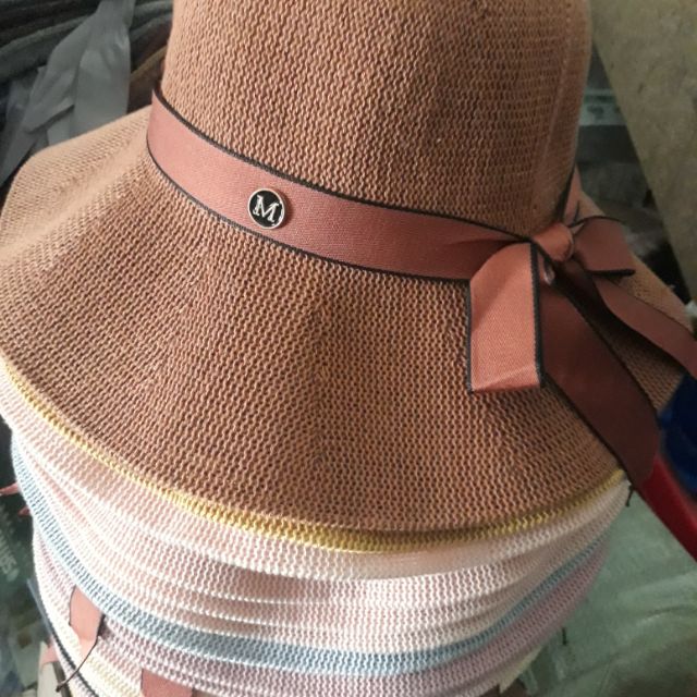 Wide Rim Sedge Hat With m Letter Beautiful | Shopee Malaysia