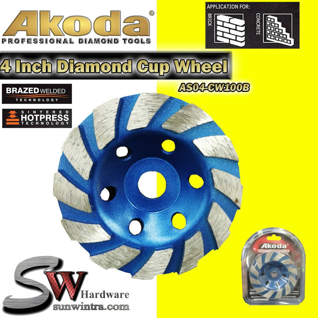 [100% ORIGINAL] AKODA 4”-100MM HEAVY DUTY DIAMOND CUP WHEEL #AS04 ...