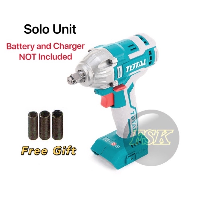 TOTAL 1/2” Heavy Duty 2 in 1 Cordless Impact Wrench 20V Brushless Motor ...