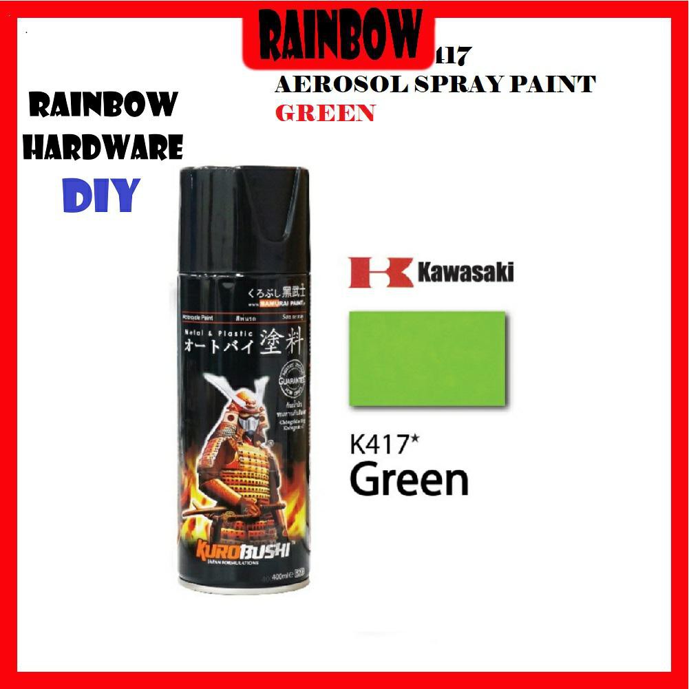 SAMURAI AEROSOL SPRAY PAINT KAWASAKI K417 GREEN 400ML (SABAH DAN SARAWAK TIDAK BOLEH POST ...
