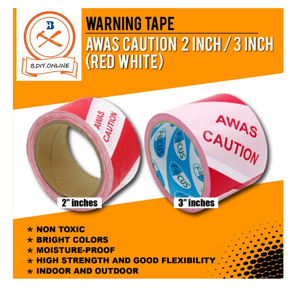 ZEBRA WARNING TAPE 2" / ZEBRA WARNING TAPE 3" (AWAS CAUTION) | Shopee ...