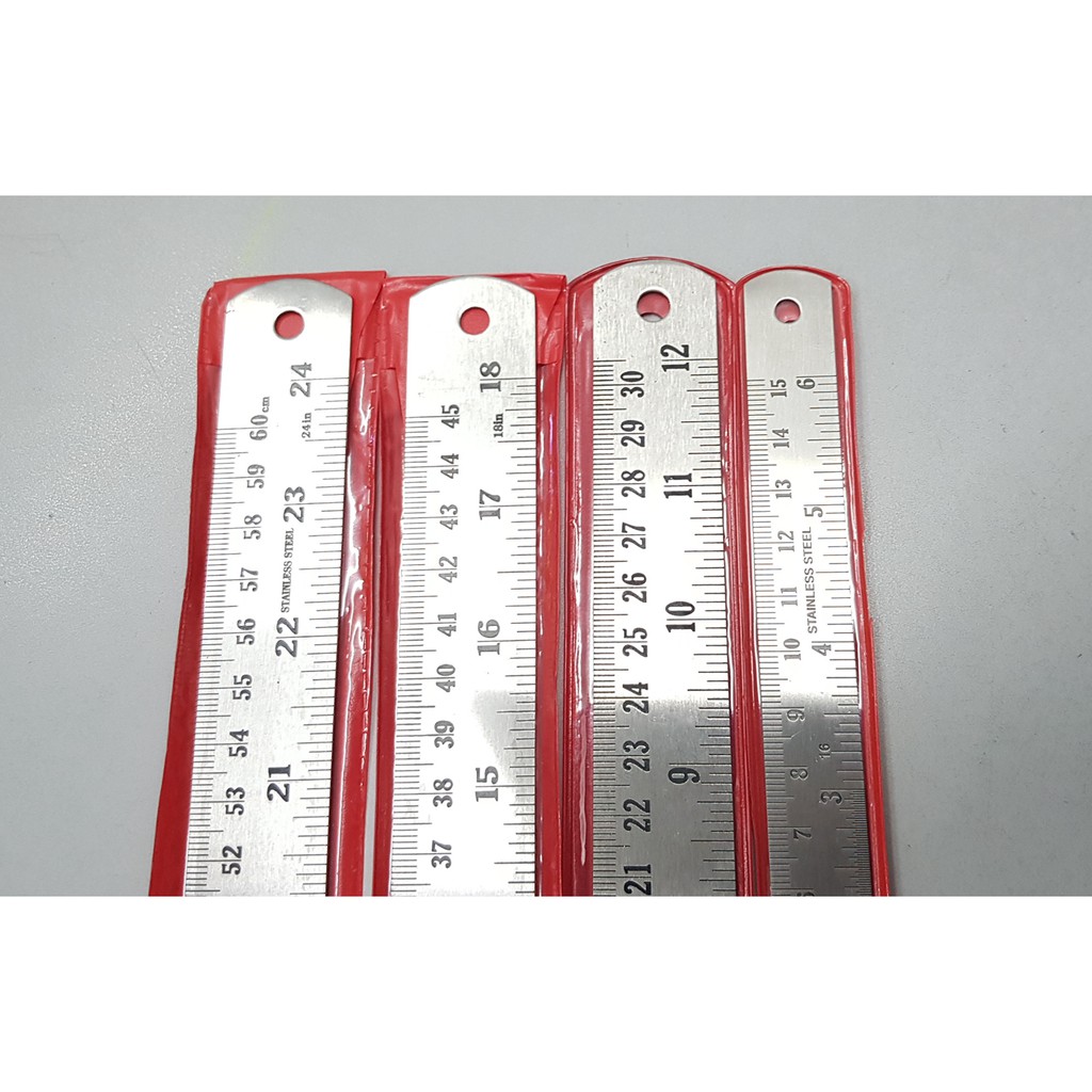 Stainless Steel Ruler With Conversion Table / Metal Ruler / Pembaris ...
