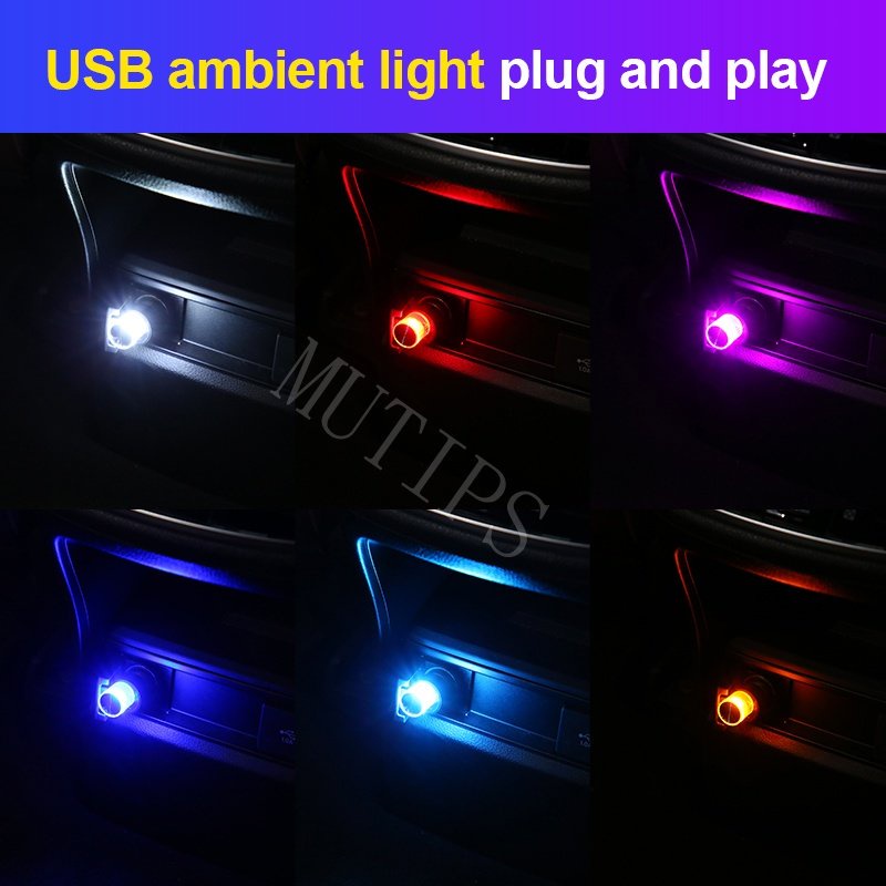 Toyota Car Interior Mini USB Atmosphere LED Light Party Portable Plug ...
