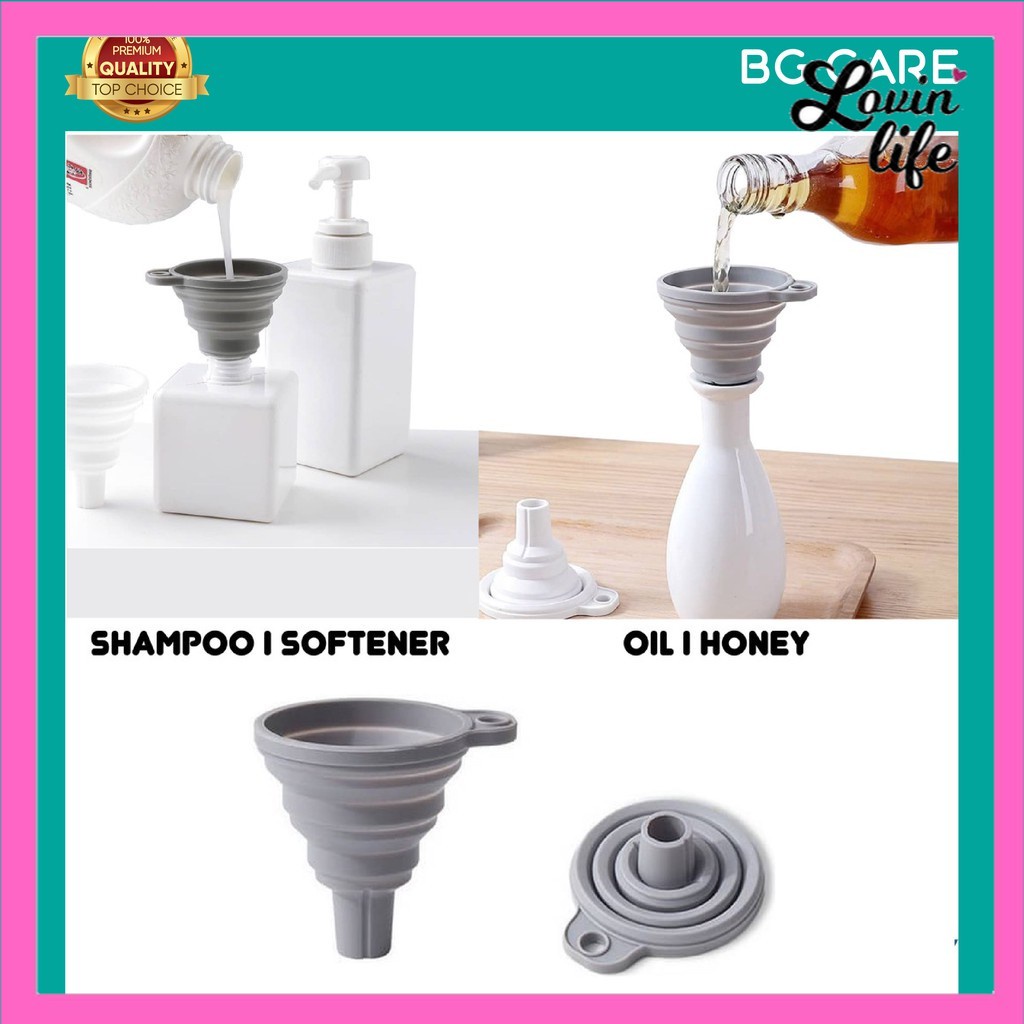 Silicone Round Funnel Food Grade Retractable Hopper Fueling Wine ...
