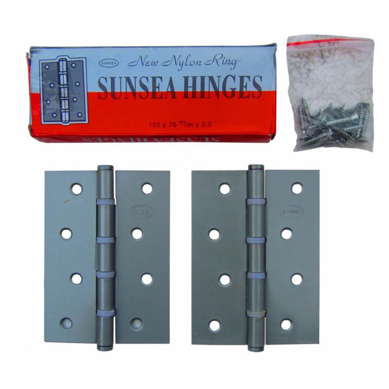 2 pcs x SUNSEA Nylon Spring Door Hinge - Grey Color 4" (L100mm x W73mm ...