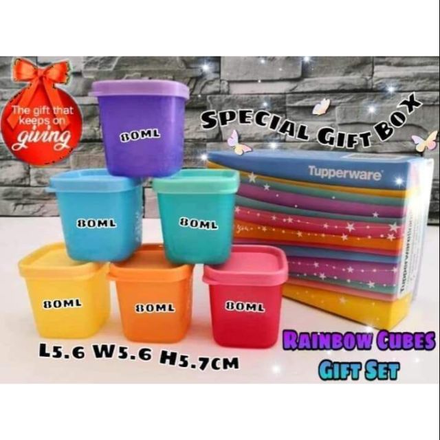 [CUTE & TINY] TUPPERWARE RAINBOW CUBES CUBE GIFT SET | Shopee Malaysia