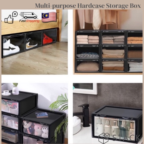 STK TRANSPARENT MAGNETIC SHOEBOX/KOTAK KASUT SIDEDOOR/TRANSPARENT ...