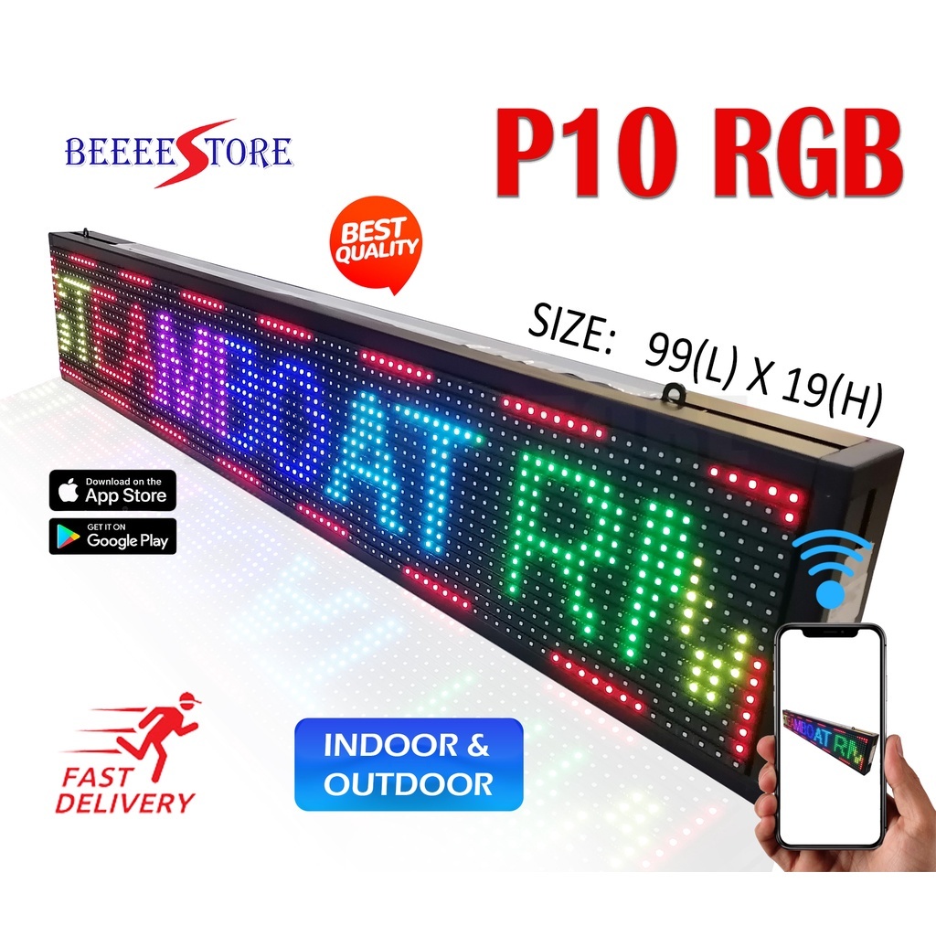 P10 RGB LED SIGNBOARD DISPLAY 1x3 1x4 1x5 SEMI OUTDOOR | Shopee Malaysia