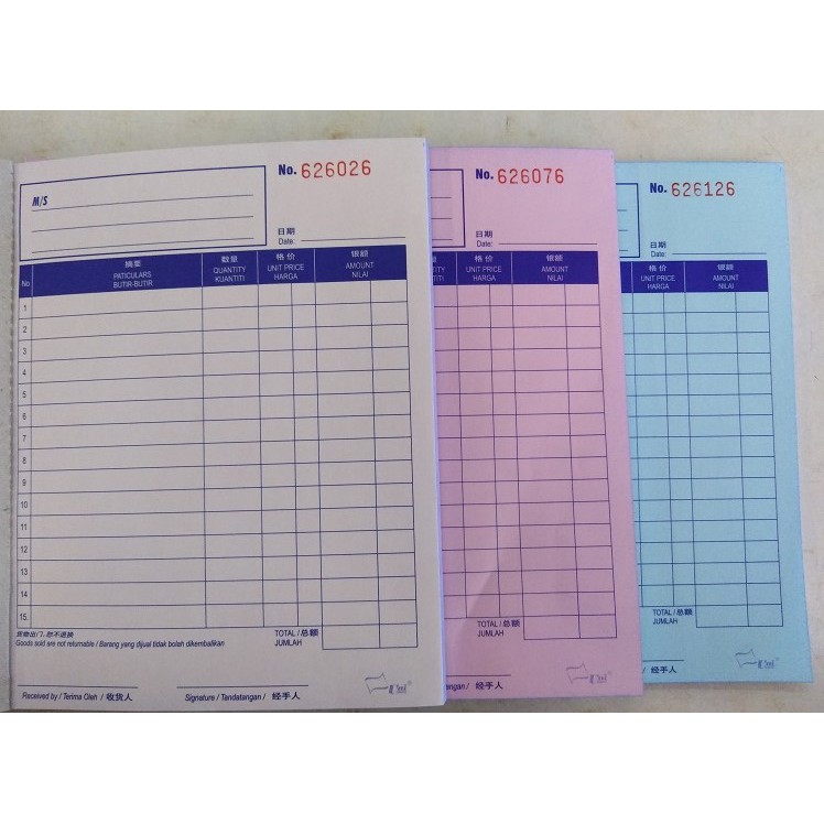 A4 Size Cash Bill / Invoice (One Colour) | Shopee Malaysia