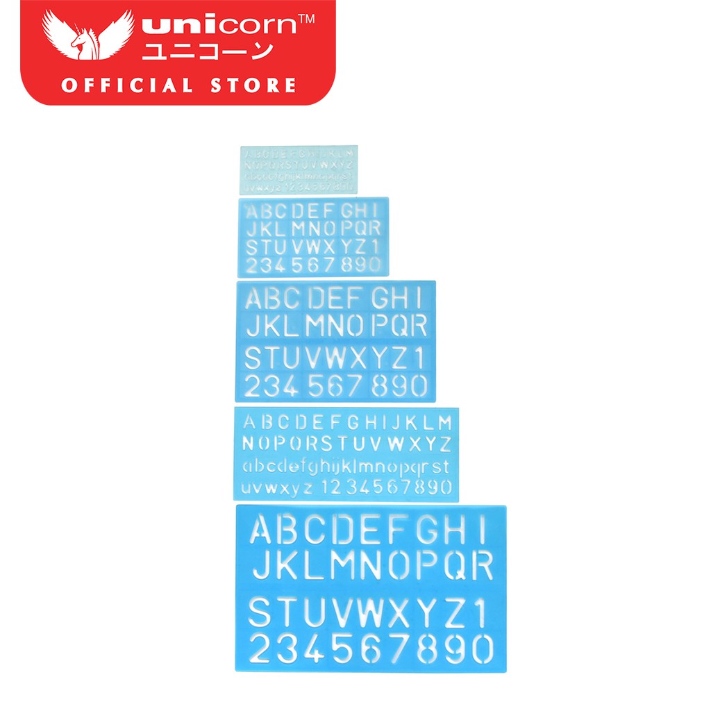 Unicorn Alphabet Numbers Stencil Ruler ABC Ruler SR-710/720/730/740/750 ...