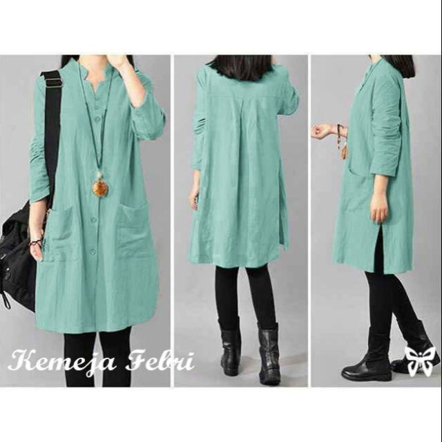 KEMEJA Women's fashion Tunic Shirt - Febri chemb L | Shopee Malaysia