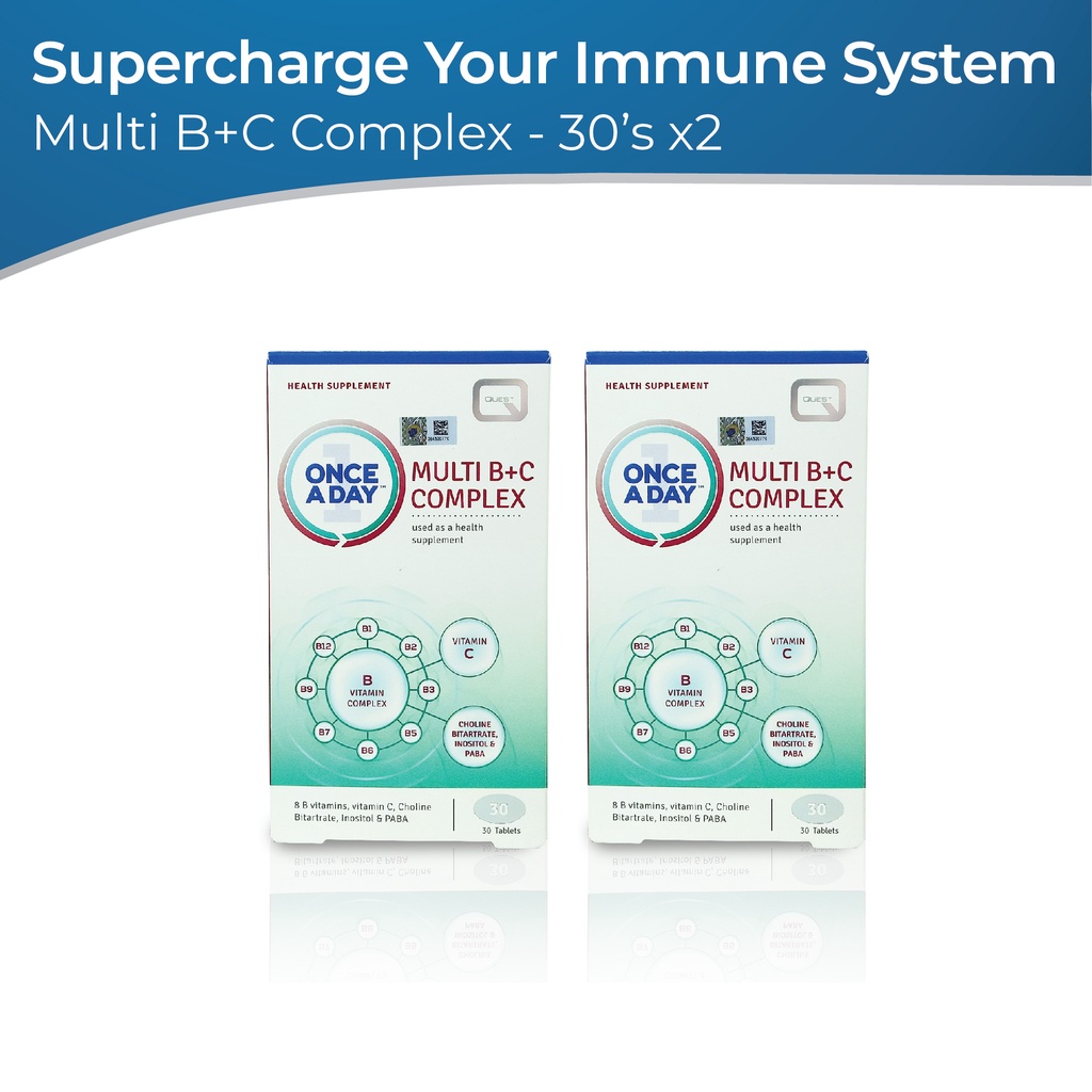 2x 30's Multi B-Complex + 500mg Vitamin C - Instant Energy Booster to ...