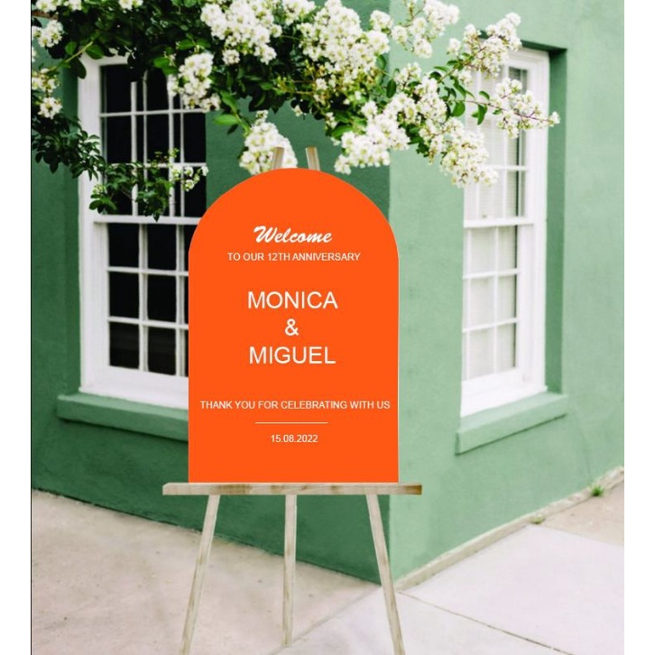 Colors A2 Size Acrylic Blank Wedding Welcome Board Sign, Papan Kosong ...