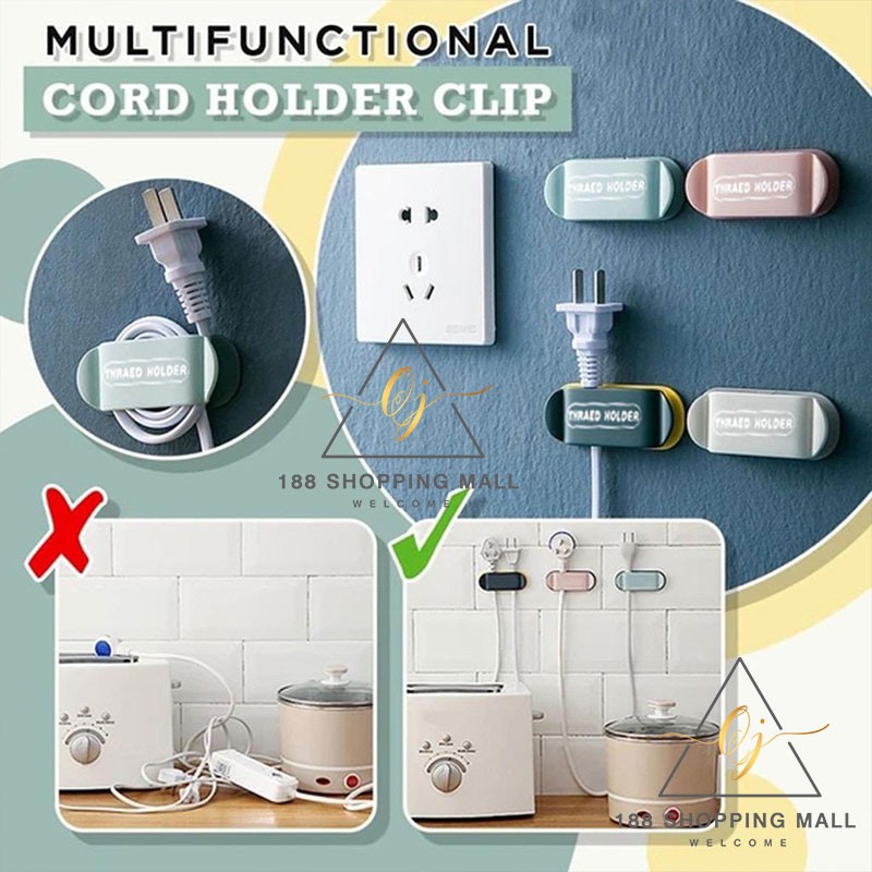 4pcs Power Plug Hook Holder Power Cord Plug Seamless Strong Adhesive ...