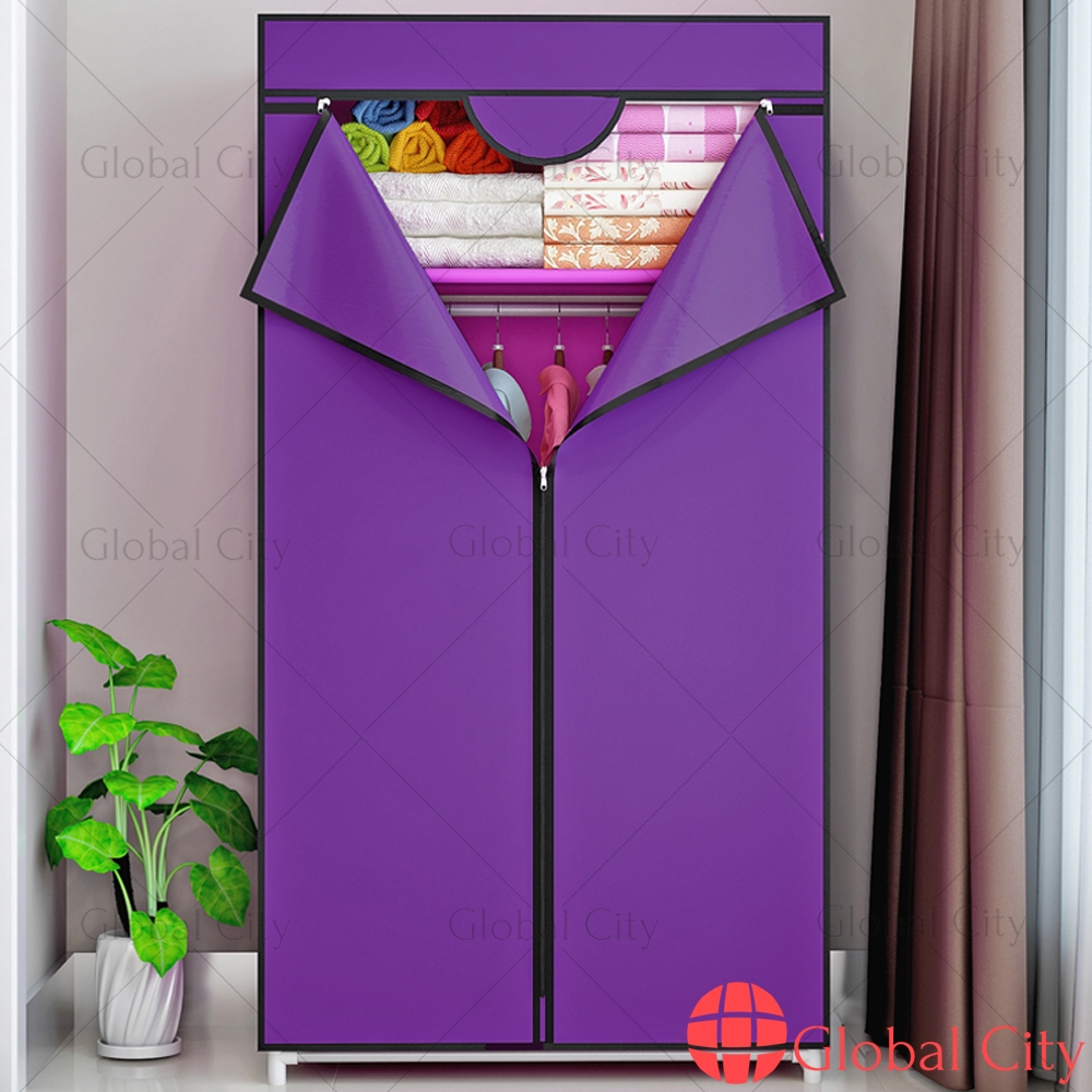 Large Capacity Zipped Wardrobe with Spacious Storage Almari Baju Berzip ...