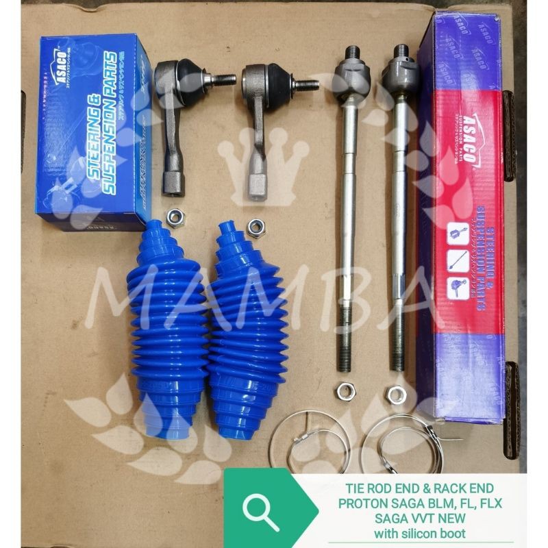PROTON SAGA BLM, FL, FLX, SAGA VVT NEW TIE ROD END & RACK END SET WITH ...