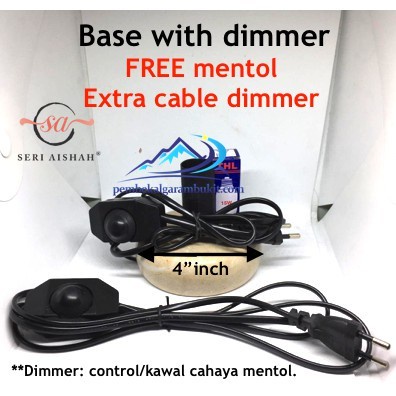SERI AISHAH [free mentol] Tapak lampu garam bukit dimmer himalayan salt lamp base with dimmer ...
