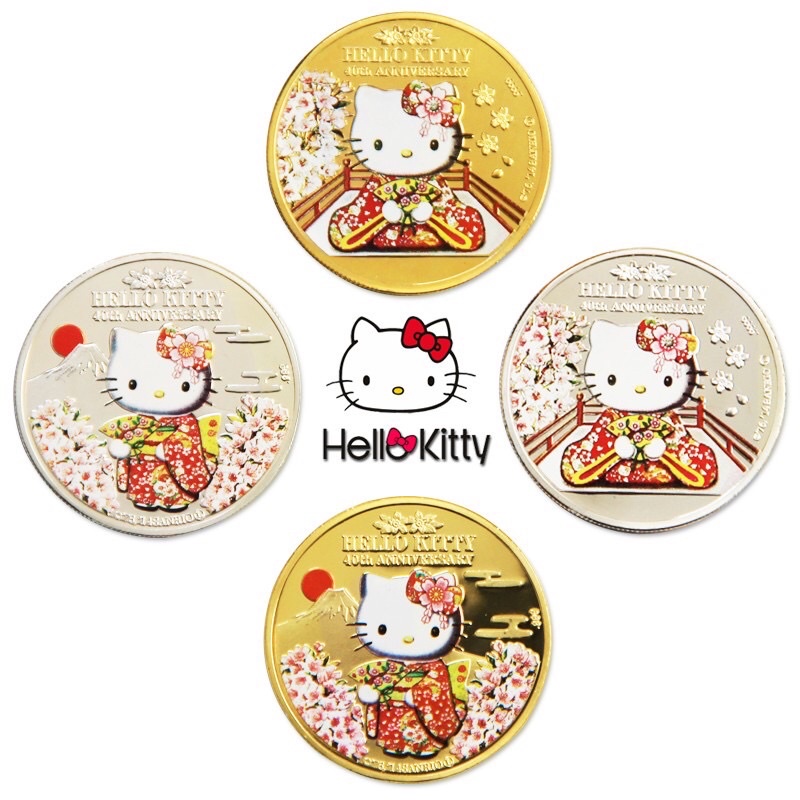Japan Hello Kitty 40th Anniversary Gold And Silver Plated Colletible ...