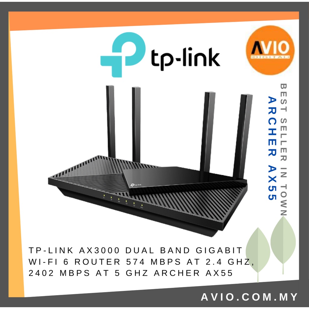 TP-LINK Archer AX55 AX3000 Powerful High Speed Dual Band 2.4GHz Gigabit ...