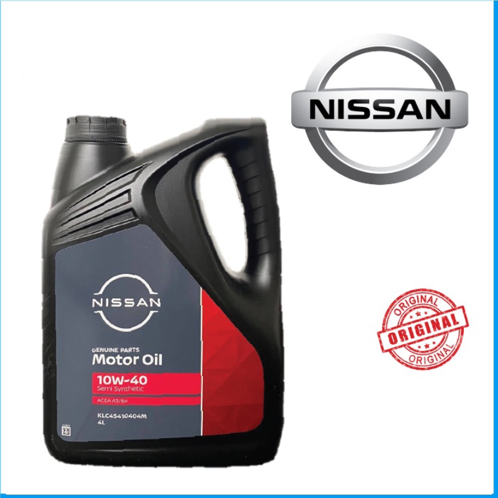 100% NISSAN ENGINE OIL 10W40 SEMI SYNTHEHTIC GENUINE PARTS (4L ...