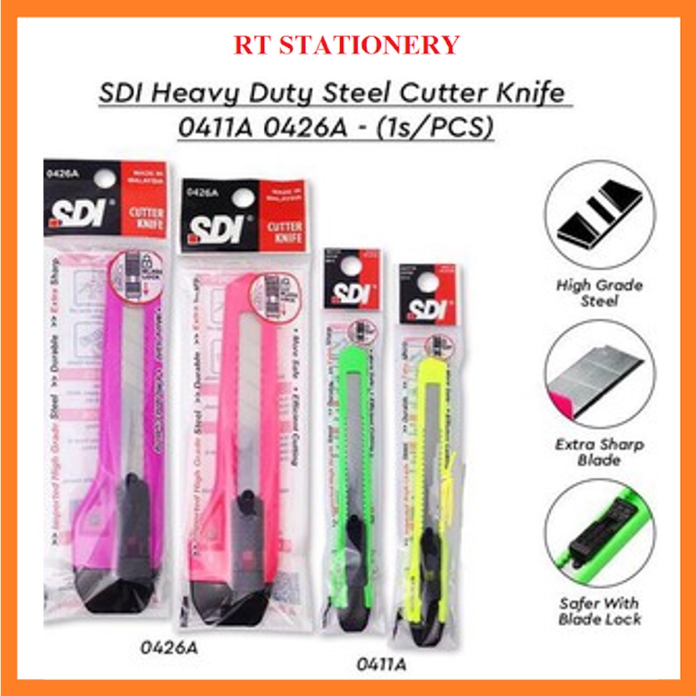 SDI Cutter Knife 0411A / 0426A Student Knife Pisau Pemotong Office ...
