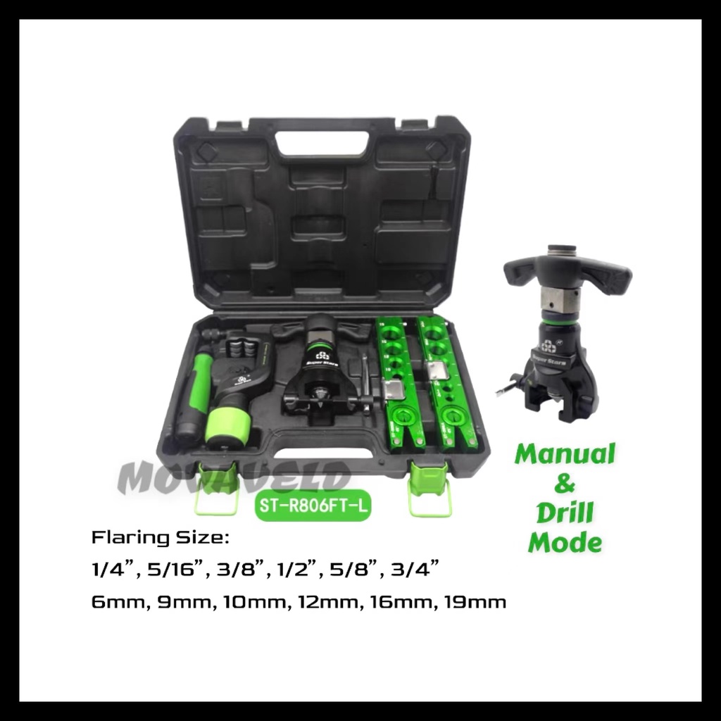 Super Stars Flaring Tool ST-806A ST-806FT DSZH Drill Aircond Copper Pipe Expander Set Air ...