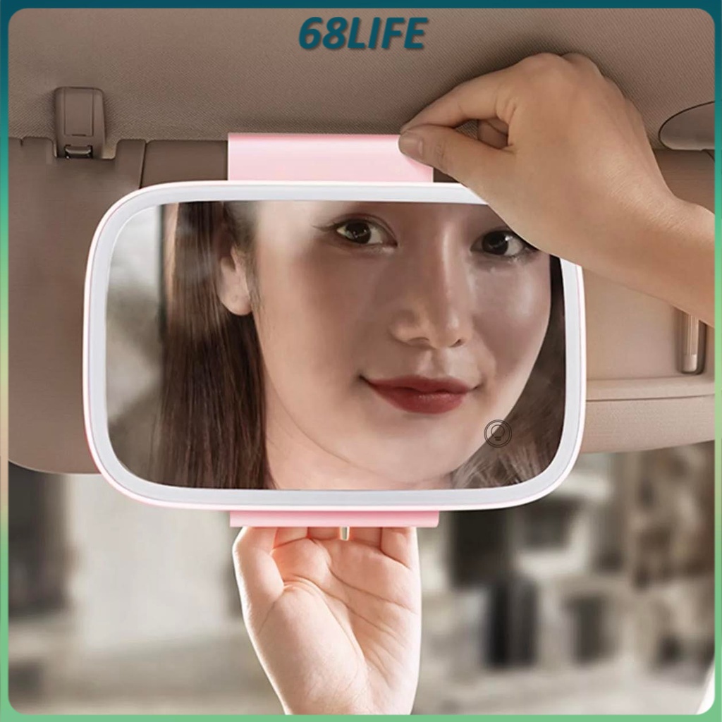 [M'sia Stock] Car Sun Visor Mirror with LED Lights Makeup Sun-shading ...