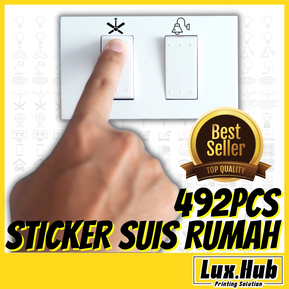492pcs High Quality Switch Sticker Suis Rumah | Stiker Suis Label ...