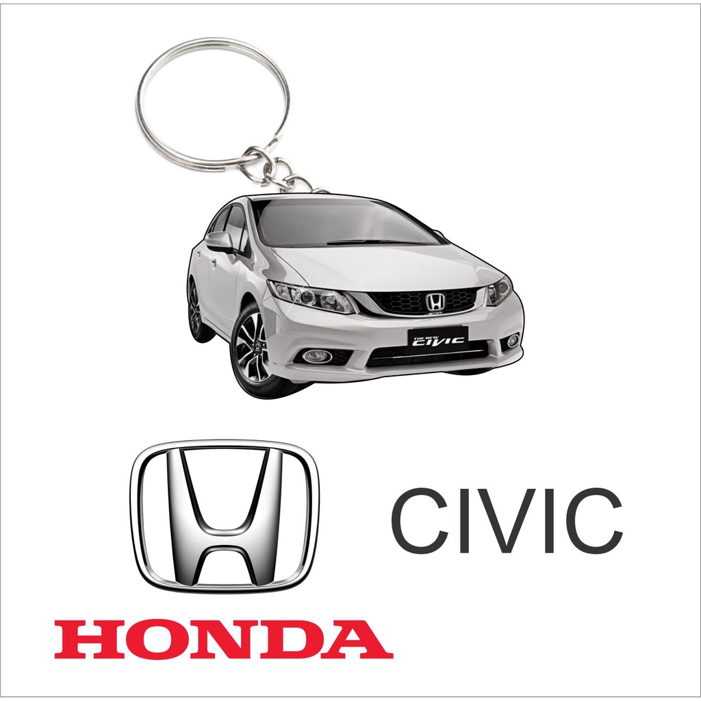 Honda Civic 2015 WHITE 2D KEYCHAIN | Shopee Malaysia