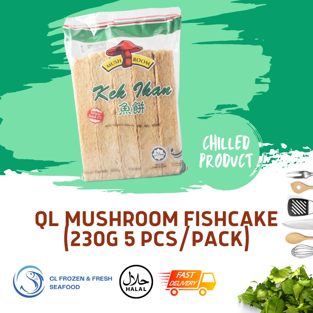 Mushroom Halal Long Fish Cake / Kek Ikan (300g 5pcs/pack) | Frozen Food ...