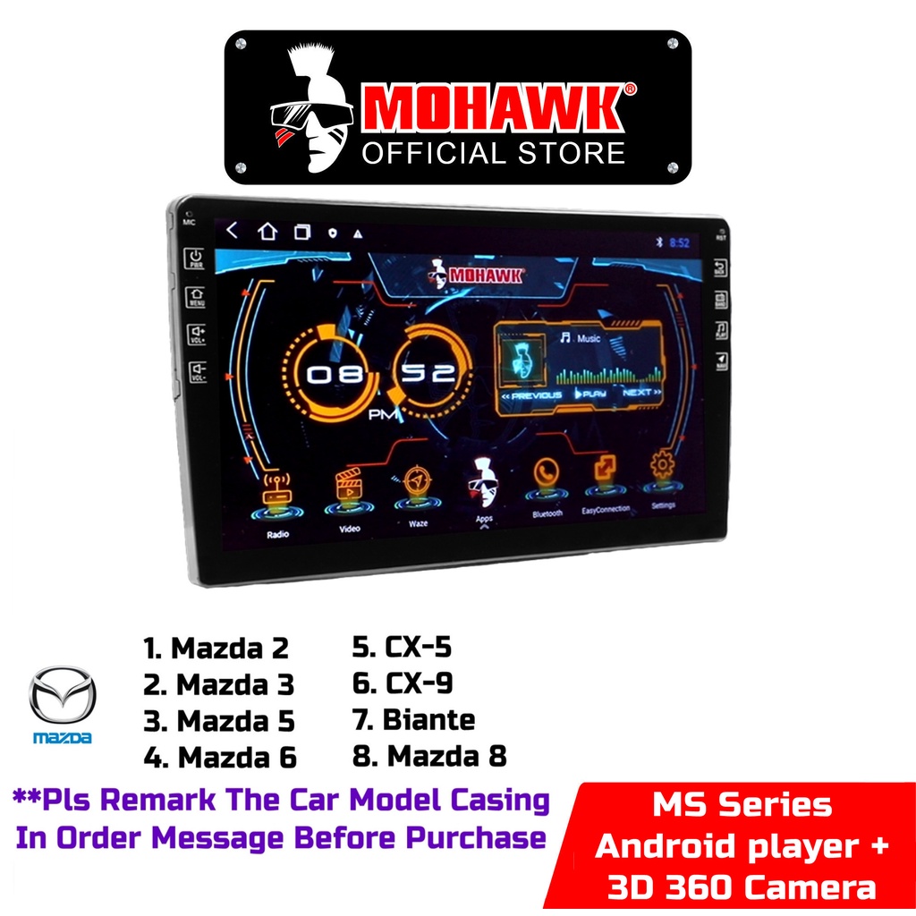 Mohawk Ms Series Car Android Player With 3D 360 Reverse Camera | Shopee ...