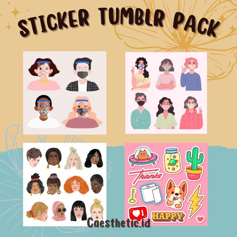 Aesthetic TUMBLR STICKER - HP LAPTOP STICKER - TUMBLR PACK STICKER ...