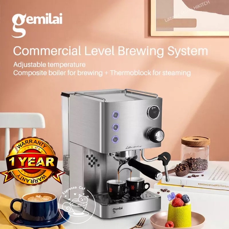 Gemilai CRM3007G Temperature Adjustable Dual boiler Stainless Steel ...
