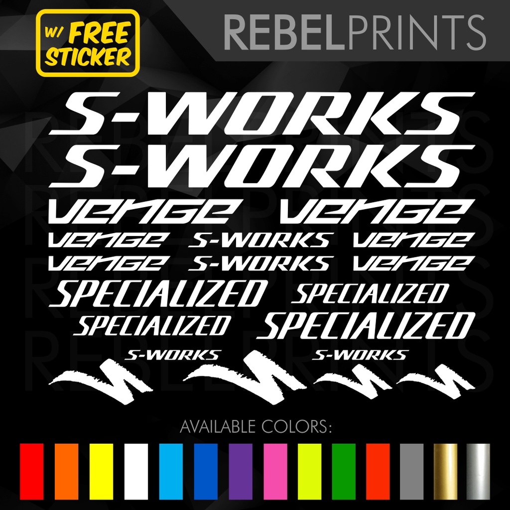 Specialized S-Works VENGE Sticker Decal for Mountain Bike and Road Bike ...