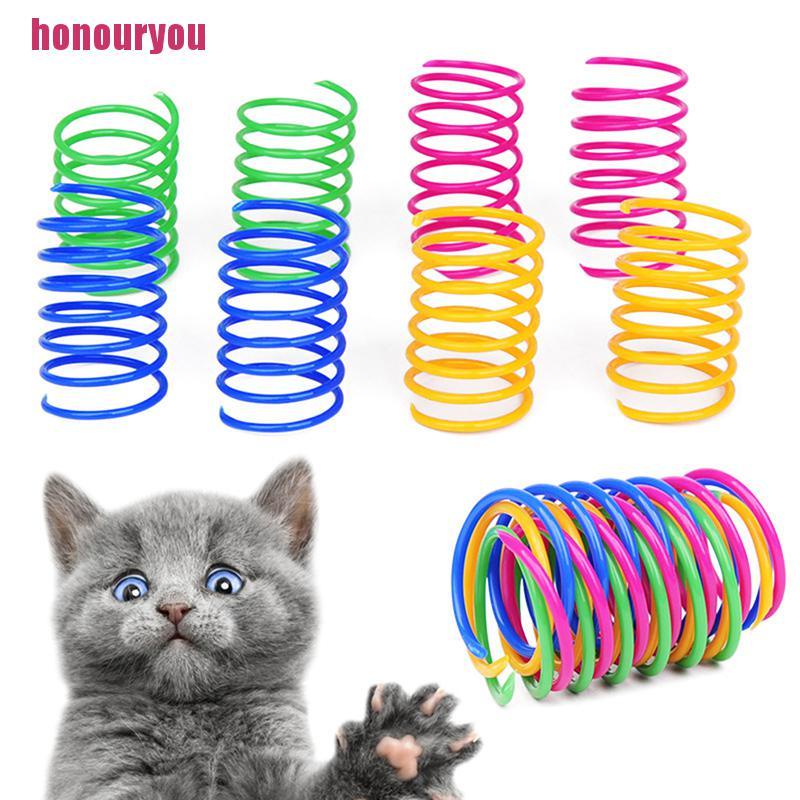 Honouryou@ 20Pcs Durable Colorful Plastic Springs Cat Pet Toy Coil ...