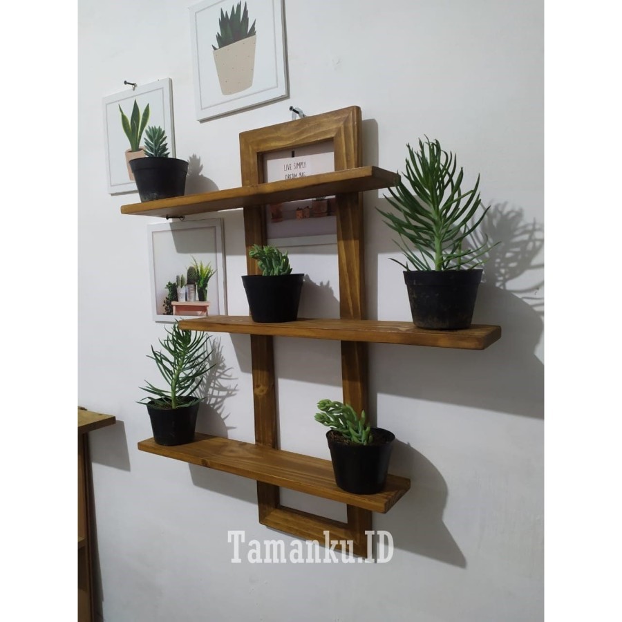 KAYU Paste Wood Wall Shelf / Flower Rack / Minimalist Hanging Rack ...