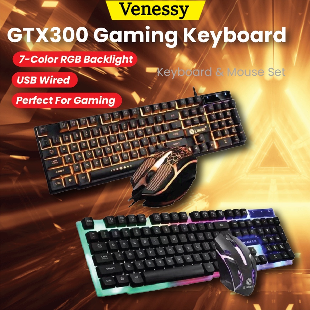 Limeide GTX300 Wired Gaming Keyboard and Mouse Set with LED Color ...
