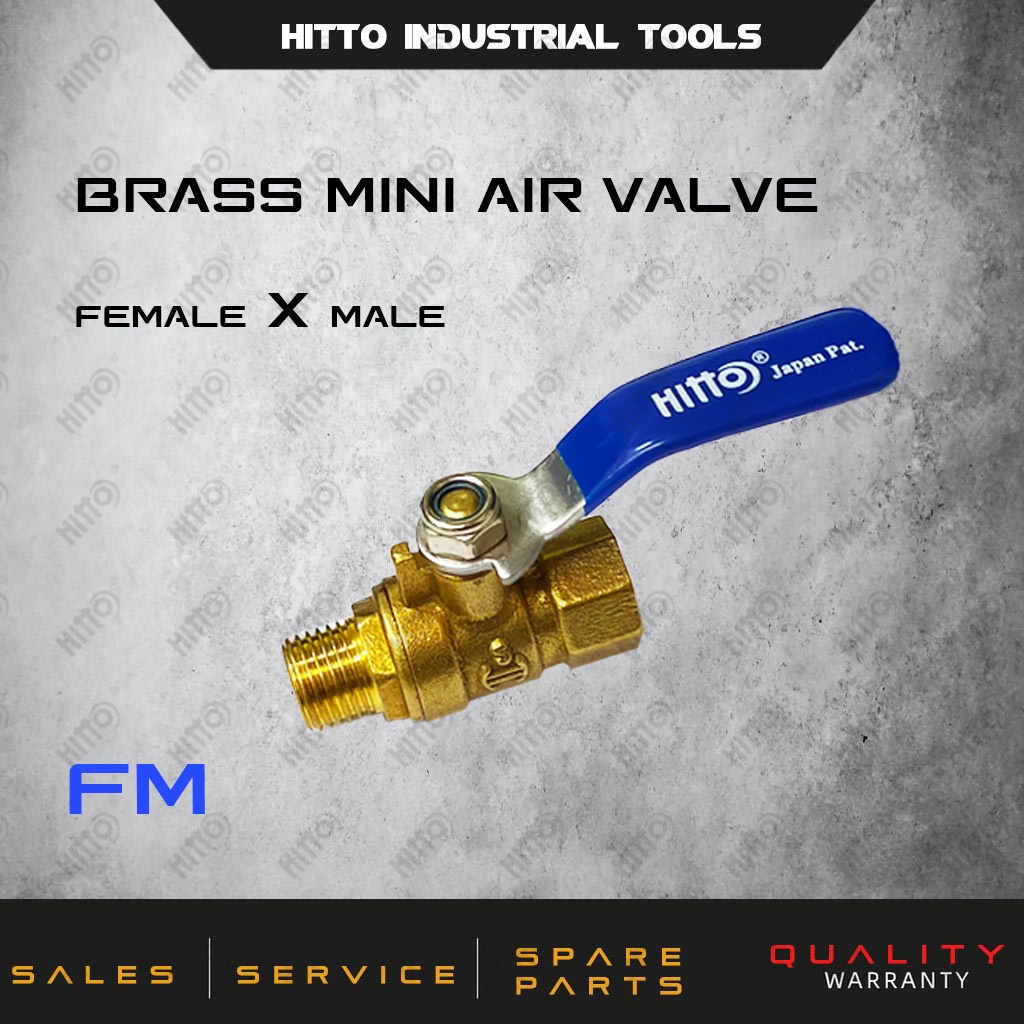 [ HITTO ] 1/4" Brass Mini Ball Valves Male Female Thread Hose Water Oil ...
