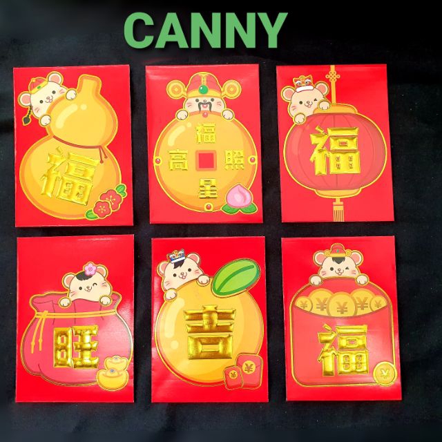 [90 sen for 6 pcs!!! ]2020 Mouse Year Red Packet Angpow Angpao 6 pcs ...