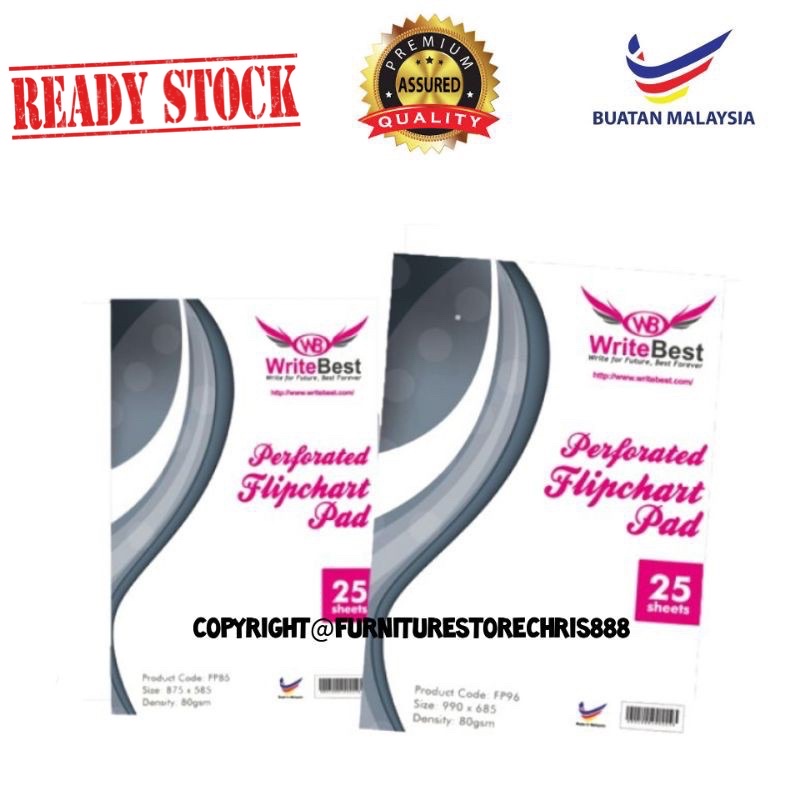 Kertas Carta Selak / Premium Paper Flip Chart Pads 80gsm 25 sheet ( 2 ...
