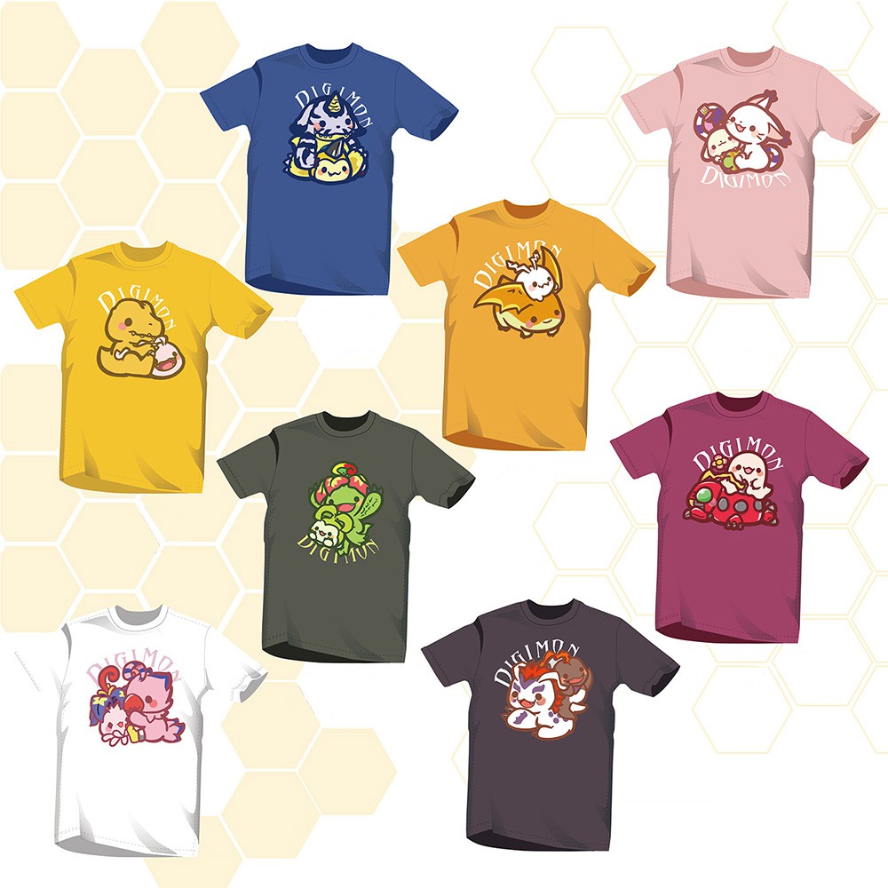 Digimon T-shirt Unisex Kid Adult Agumon Gabumon Piyomon Tentomon Palmon ...