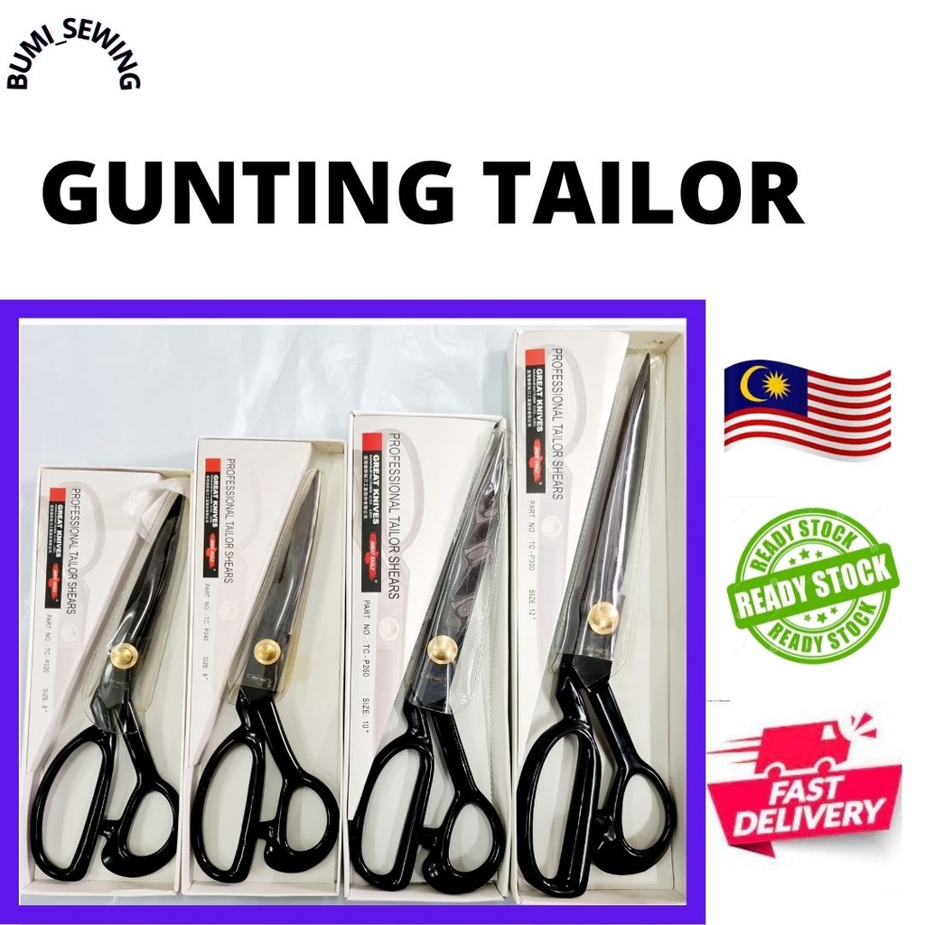 GUNTING KAIN BERKUALITI JENAMA GREAT EAGLE (SAIZ 9 inch -12 inch ...