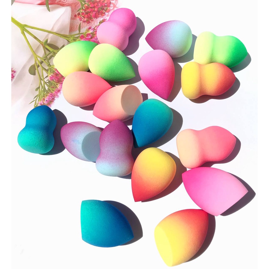 (Wholesale RM 2.10/1 Pcs )12 pcs two tone beauty blender puff with box ...