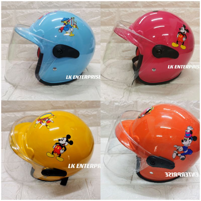COLORFUL HELMET KIDS MOTORCYCLE / HELMET BUDAK (FREE VISOR) | Shopee ...