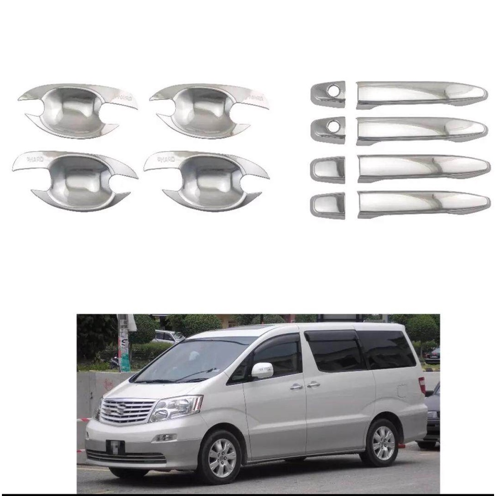 Toyota Alphard 2002-2007 Chrome Door Handle Cover And Door Handle Bowl ...